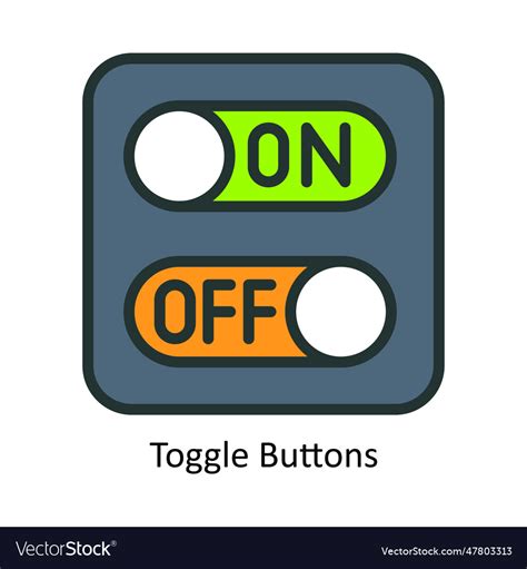 Toggle Buttons Fill Outline Icon Design Ill Vector Image