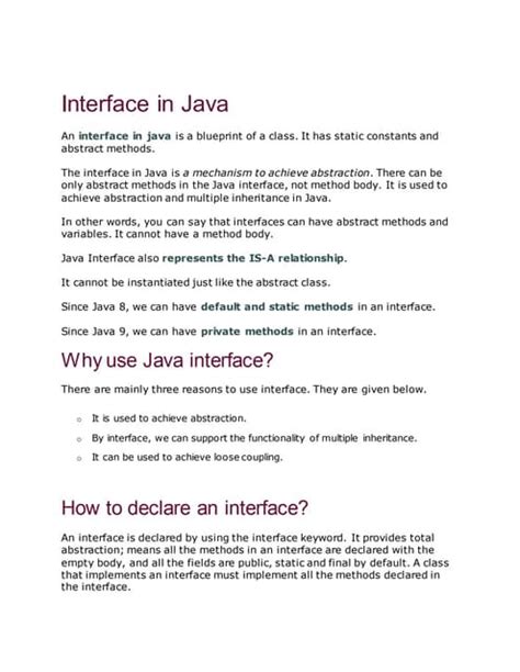 Interface In Java Ppt