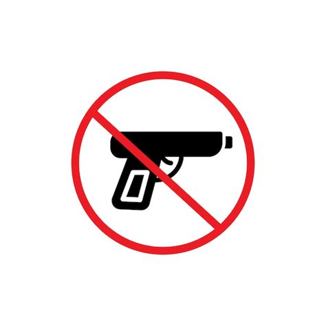 Premium Vector No Gun Icon Set Prohibition Safety Control Vector