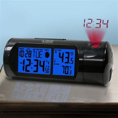 Atomic Clock With Time And Temperature Projection