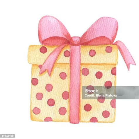 활로 재미있는 선물 상자를 그리는 수채화 흰색 배경에 고립 된 손으로 그린 그림 상자에 대한 스톡 벡터 아트 및 기타 이미지 상자 선물 질감 Istock