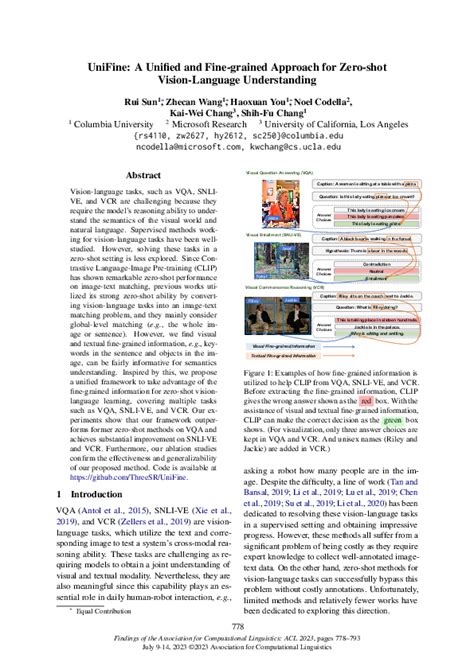 Pdf Unifine A Unified And Fine Grained Approach For Zero Shot Vision Language Understanding