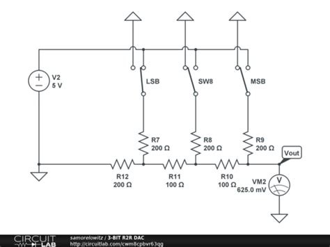 3 Bit R2r Dac Circuitlab