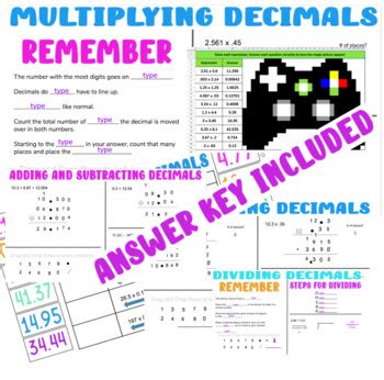 Operations With Decimals Interactive Google Slides Sheets Bundle Pack