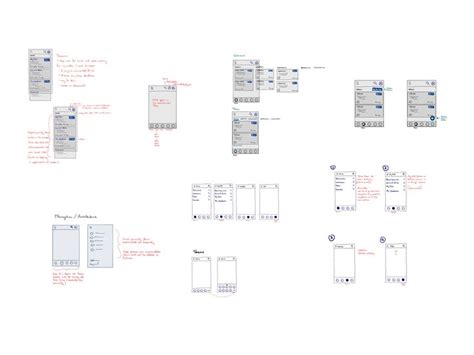 Mobile App Interface Design Sketches