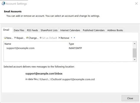 Outlook Editing Email Account Settings Control Panel Email Accounts Vntweb Cms Website Build