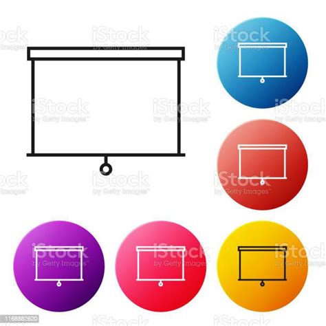 흰색 배경에 격리 된 검은 선 칠판 아이콘입니다 학교 칠판 간판입니다 아이콘 다채로운 원 버튼을 설정합니다 벡터 일러스트레이션 개념에 대한 스톡 벡터 아트 및 기타 이미지