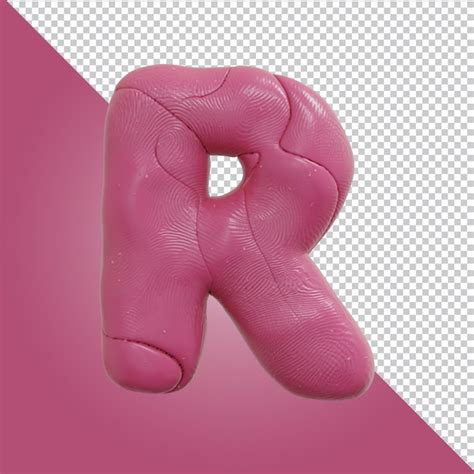 premium psd 3d rendering of alphabet letter r isolated