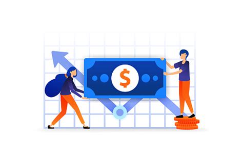 투자와 금융을 늘릴 수 있습니다 주식 시장 통화의 이익을 찾기 위해 사업에 다이어그램 벡터 일러스트 개념 방문 페이지 웹 Ui 배너 전단지 포스터 템플릿 배경 개념에 대한