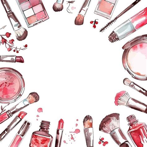 Premium Vector A Circle Of Makeup The Words Quot Makeup Quot And Quot