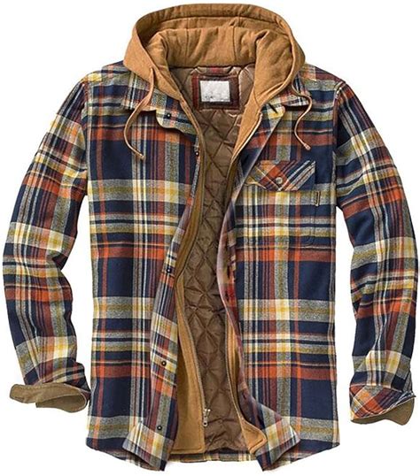 Quilted Lined Flannel Shirt Jackets Wrangler Authentics Mens Long