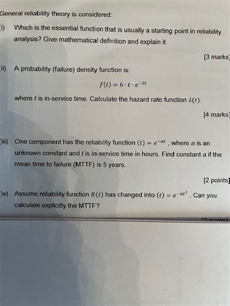Solved General Reliability Theory Is Consideredi ﻿which