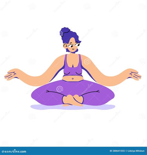 Young Woman Sitting In Lotus Position Practicing Meditation Stock