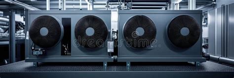 Industrial Cooling Units With Large Fans And Advanced Technology In A