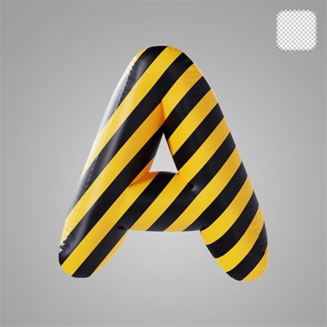알파벳 문자 A 건설 스타일 3d 그림 프리미엄 Psd 파일