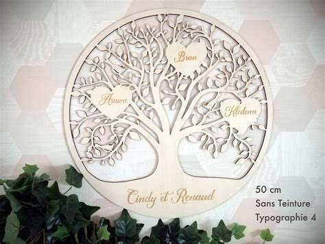 Arbre De Vie En Bois Avec Prénoms Personnalisables — Atelier Daubin