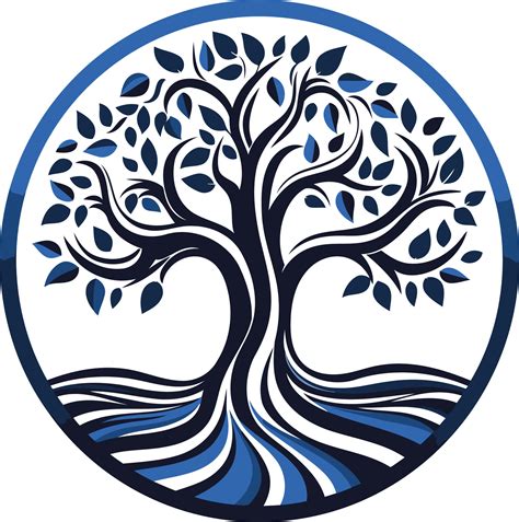 Stylized Tree Of Life Symbol In Blue And Black 49270234 Vector Art At Vecteezy