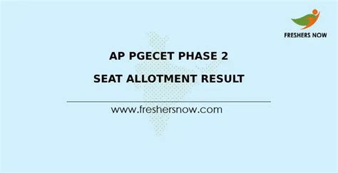 Ap Pgecet Phase 2 Seat Allotment Result 2023 Today