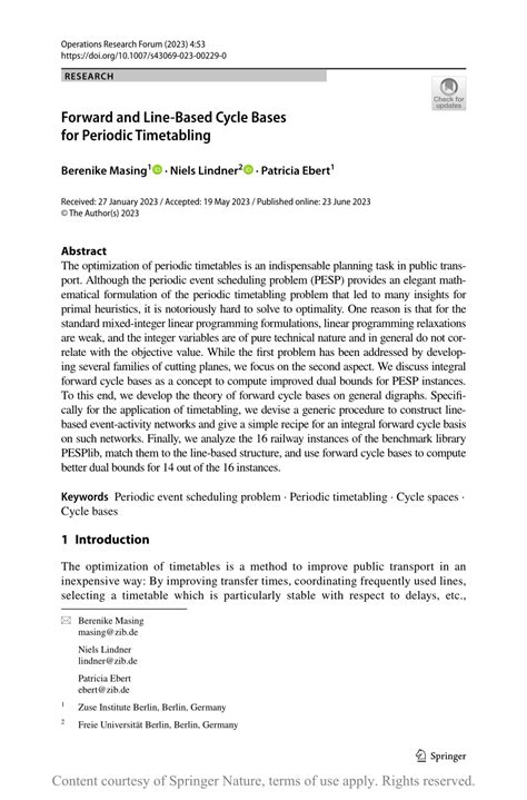 pdf forward and line based cycle bases for periodic timetabling