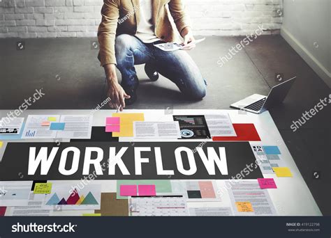 워크플로우 효율적인 업무 프로세스 절차 개념 스톡 사진지금 편집 419122798