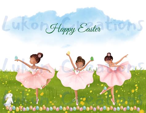 Easter Ballerina Card Instant Download Printable Ballet Easter