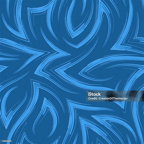 모서리와 흐르는 선의 지그재그 형태로 파란색 페인트의 스트로크에서 매끄러운 질감을 스톡 벡터 파란색 톤의 선과 모서리 의 형태로 블롯의 매끄러운 패턴을 재고 0명에 대한