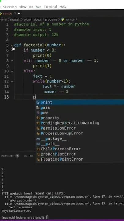 factorial of n numbers in python python pythonprogramming programs