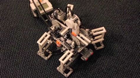 Four Legged Walking Robot Can Turn And Walk Curves Lego Mindstorms Nxt Youtube