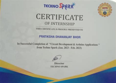 Pratiksha Bhor On Linkedin Successfully Completed Internship From Technospark