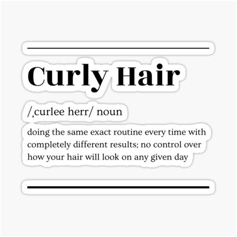 Curly Hair Dictionary Definition Sticker For Sale By Marisascurls Redbubble