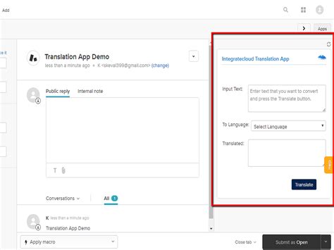 integratecloud translation app app integration with zendesk support