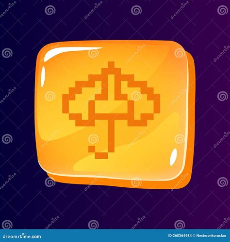 umbrella glossy ui button with pixelated icon stock vector
