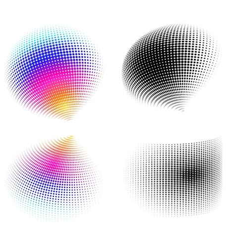 설정 디자인 요소 기호 편집 가능한 아이콘 흰색 배경에 하프톤 원 하프톤 도트 패턴 벡터 일러스트 레이 션 Eps 10 프레임 기술 전자에 대 한 검은 추상 임의 점