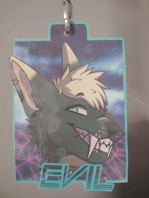 Finally Have My Own Badge My Fursona Evil Sabertooth Wolf Art Was Made By Glassycolours On