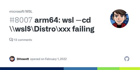 Arm64 Wsl Cd Wsldistroxxx Failing · Issue 8007 · Microsoftwsl