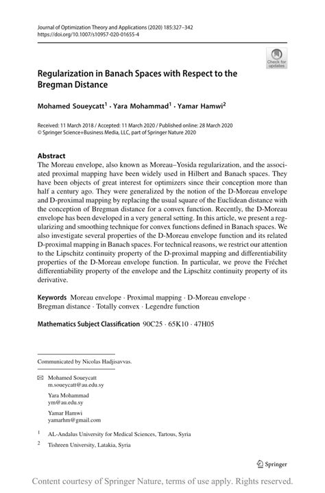 Regularization In Banach Spaces With Respect To The Bregman Distance Request PDF