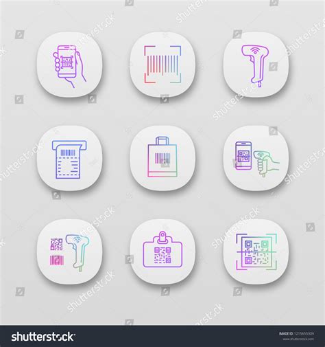 Barcodes App Icons Set Smartphone Barcode Stock Vector Royalty Free Shutterstock