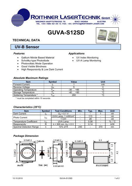 GUVA-S12SD datasheet - DFRobot