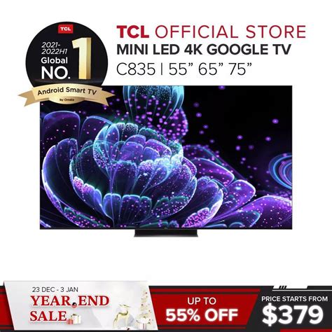 TCL C835 Mini LED Google TV Android TV 55 65 75 inch, TV & Home ...