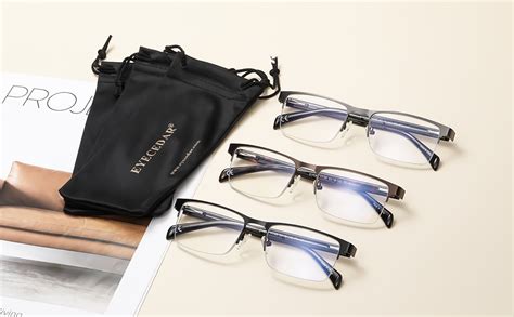 Eyecedar 3 Pack Reading Glasses For Men Blue Light Blocking Rectangular