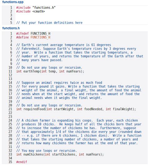 Solved You Will Define The Functions In Functionscppyou