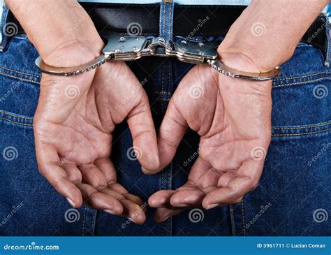 Mit Handschellen Gefesselt Stockbild Bild Von Rückseite 3961711