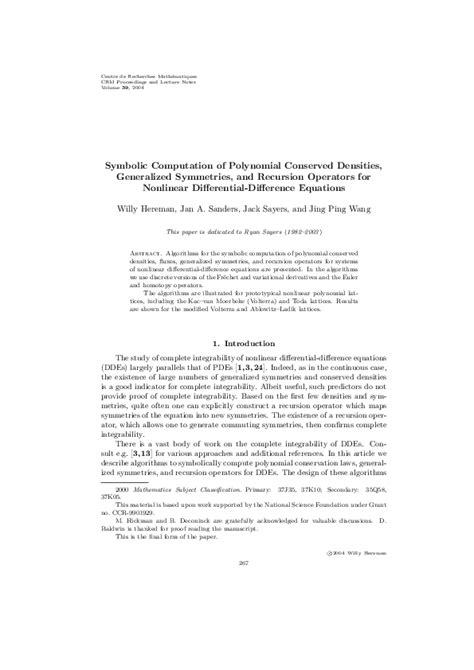 pdf symbolic computation of conserved densities generalized