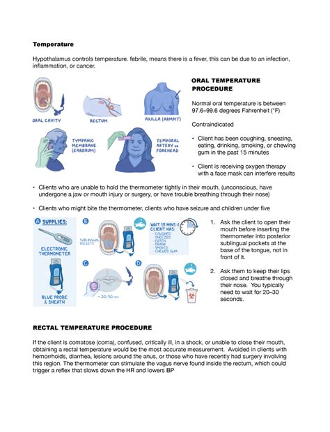 Vital Signs Lecture Notes 1 Temperature Hypothalamus Controls Temperature Febrile Means