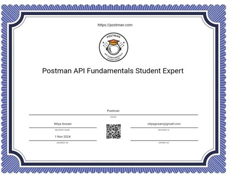 Nitya Gosain On Linkedin Apidevelopment Postman Certification Api