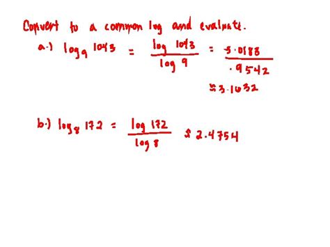 Common And Natural Logarithms Common Logarithms A Common