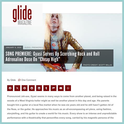 Gyasi Premieres Cheap High” Via Glide Magazine Alive Naturalsound