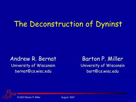 Ppt The Deconstruction Of Dyninst Powerpoint Presentation Free Download Id4119116