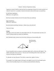 Module Review Of Hypothesis Testing Docx Module Review Of