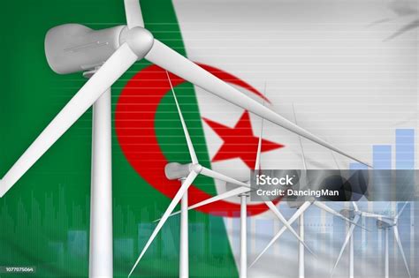 알제리 풍력 에너지 전력 디지털 그래프 개념녹색 자연 에너지 산업 그림 3 차원 일러스트 레이 션 개념에 대한 스톡 사진 및 기타 이미지 Istock